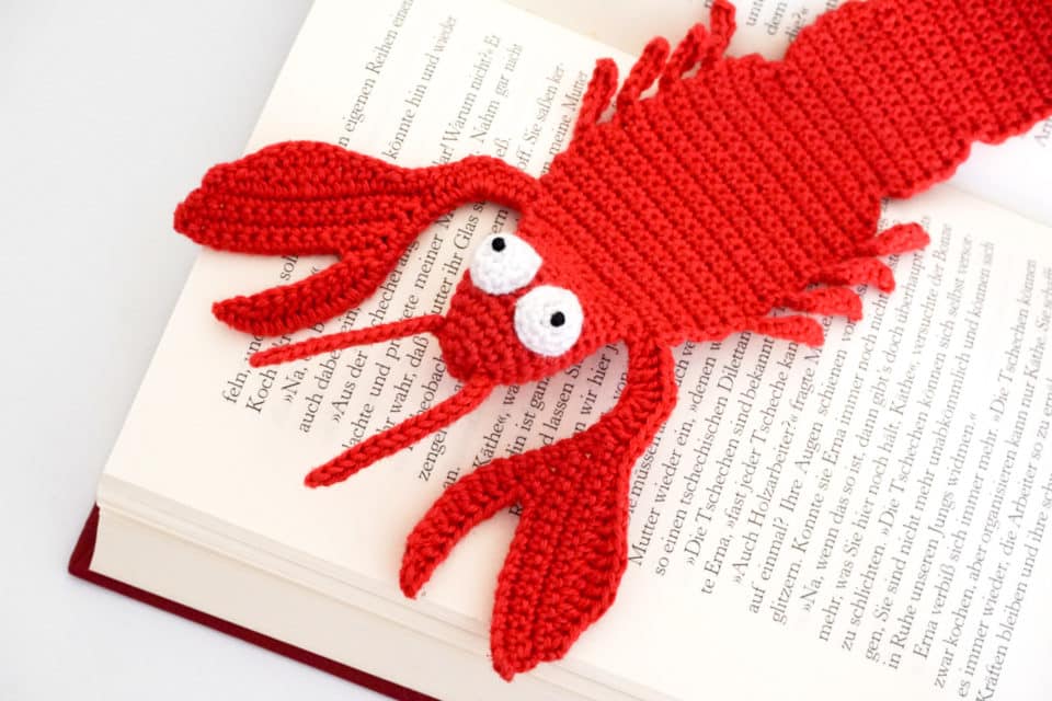 Patrón de Crochet Langosta Marcapáginas Amigurumi | Supergurumi